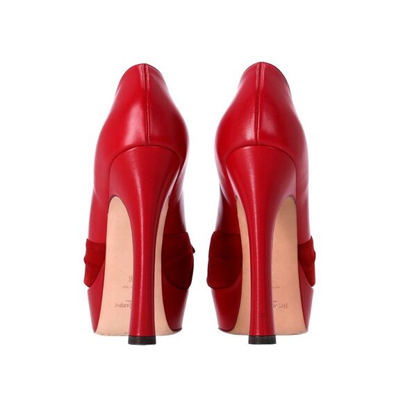 Saint Laurent | Shoes | Yves Saint Laurent Palais 5 Bow Pumps In Red ...